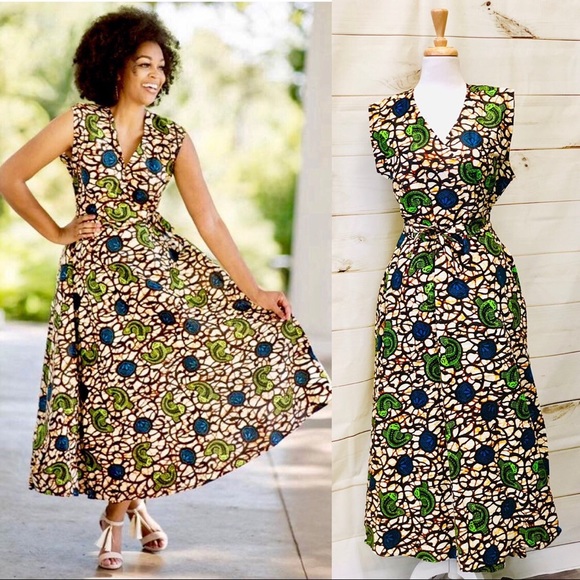 Dresses | African Print Wrap Dress | Poshmark